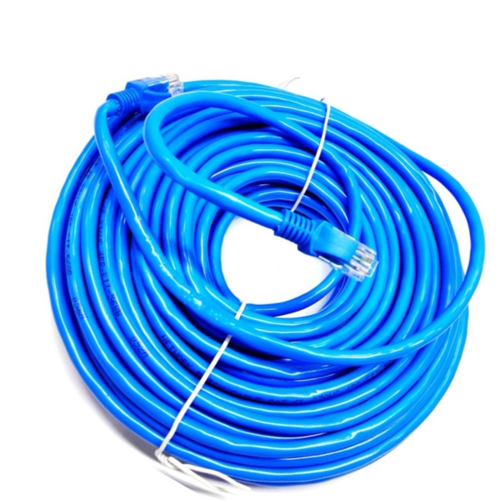 สายแลน สำเร็จรูป LAN CAT6 ยาว 30 เมตร Indoor (ภายใน) สีฟ้า | Shopee ...
