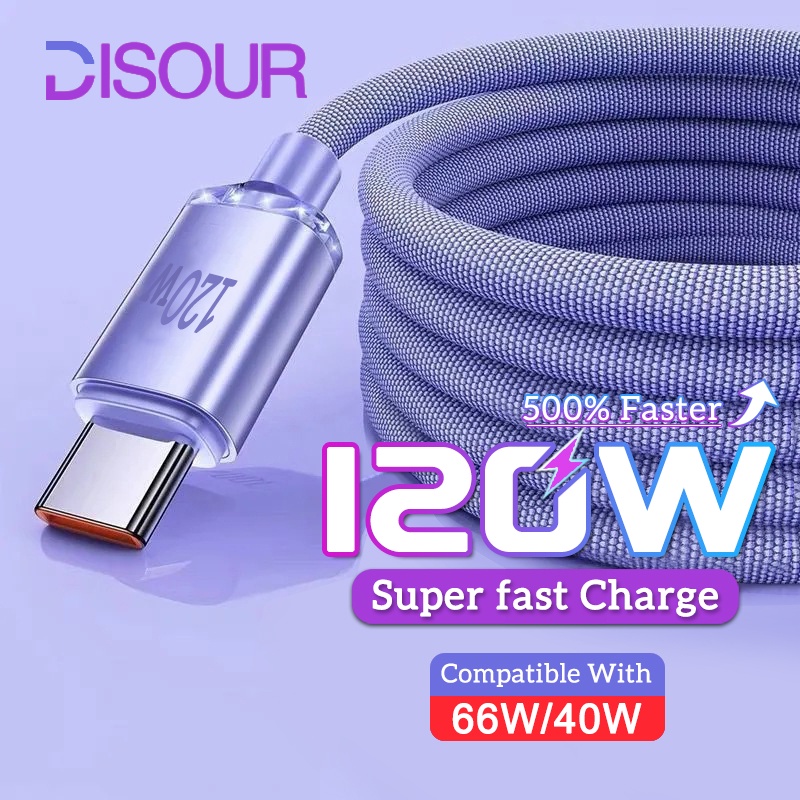 สายชาร์จเร็วมาก 120W 6A USB Type c สายชาร์จข้อมูล USB c สําหรับ Xiaomi ...