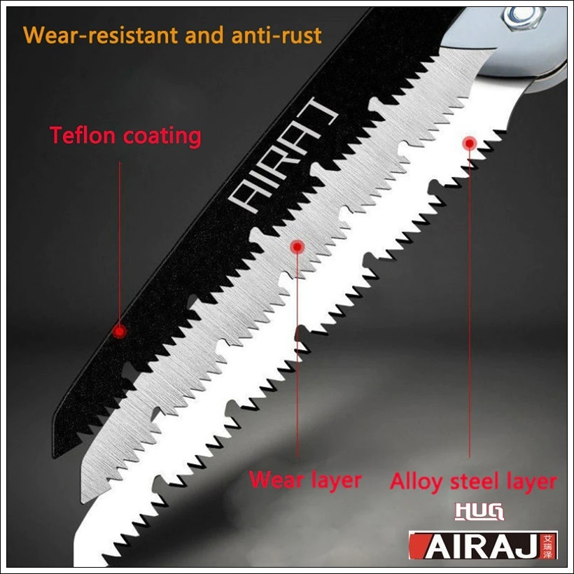 เลื่อยพับ AIRAJ ใบเลื่อย SK5 ยาว 25 cm เลื่อยตัดกิ่งไม้ เลื่อย แค้มป์ปิ้ง เลื่อยพกพา เลื่อยพับ ...
