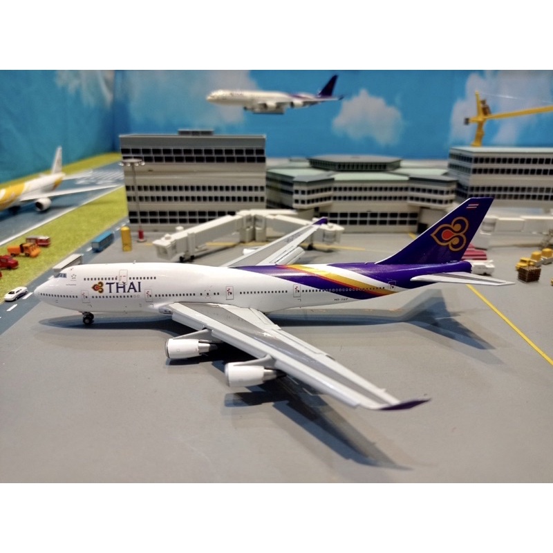 โมเดลเครื่องบิน LH4212A 1400 Thai Airways B747-400 Flap Down HS-TGT - toystudio - ThaiPick