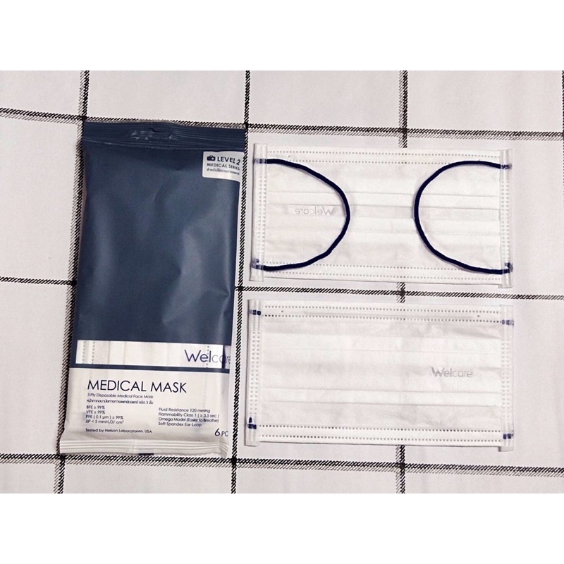 หน้ากาก welcare 3D แบบแพค 1 แพค มี 6 ชิ้น Welcare 3D Medical Mask WF-99 ...