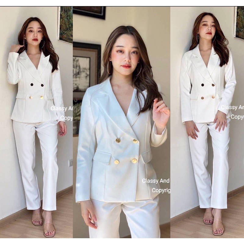 M10 S-XL Set ชุดเซ็ต เซต2ชิ้น เซตสูท ชุดสูทผู้หญิง เซตสูทขายาว ชุดเข้าเซต เซตสูทแฟชั่น ชุดออกงาน ...