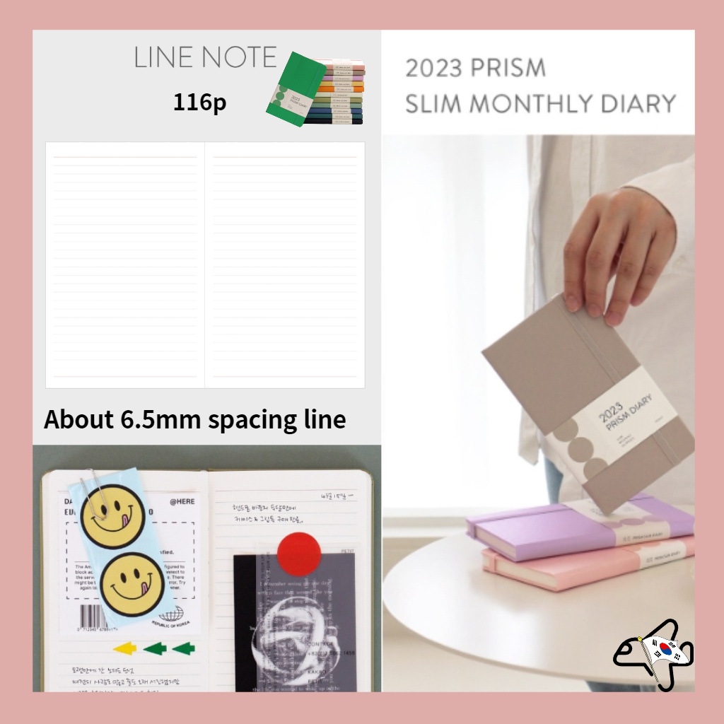 INDIGO 2023 DIARY SLIM PRISM DIARY2023 ไดอารี่เกาหลี ผู้วางแผนPrism Slim Monthly Date Notebook ...