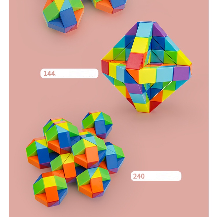 ไม้บรรทัดปริศนา รูบิคงู 240 ข้อ ใหญ่สุด Magic Snake Twist Cube Puzzle ...