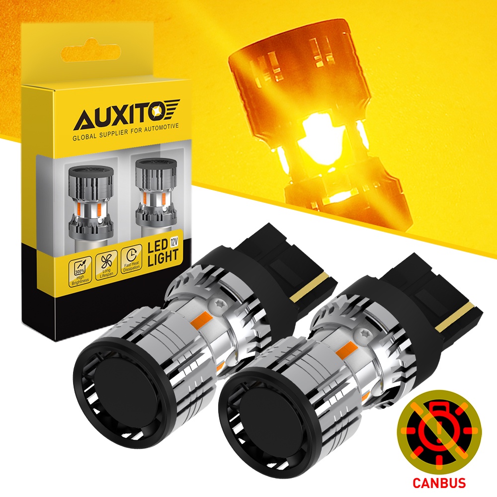 Auxito ไฟเลี้ยว LED T20 7440 WY21W 1156 P21W BA15S 1800LM สีเหลือง ...