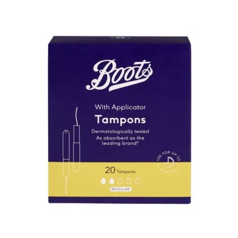 ผ้าอนามัยแบบสอด มีอุปกรณ์ช่วยสอด สำหรับวันมาปกติ 20ชิ้น Boots tampons ...