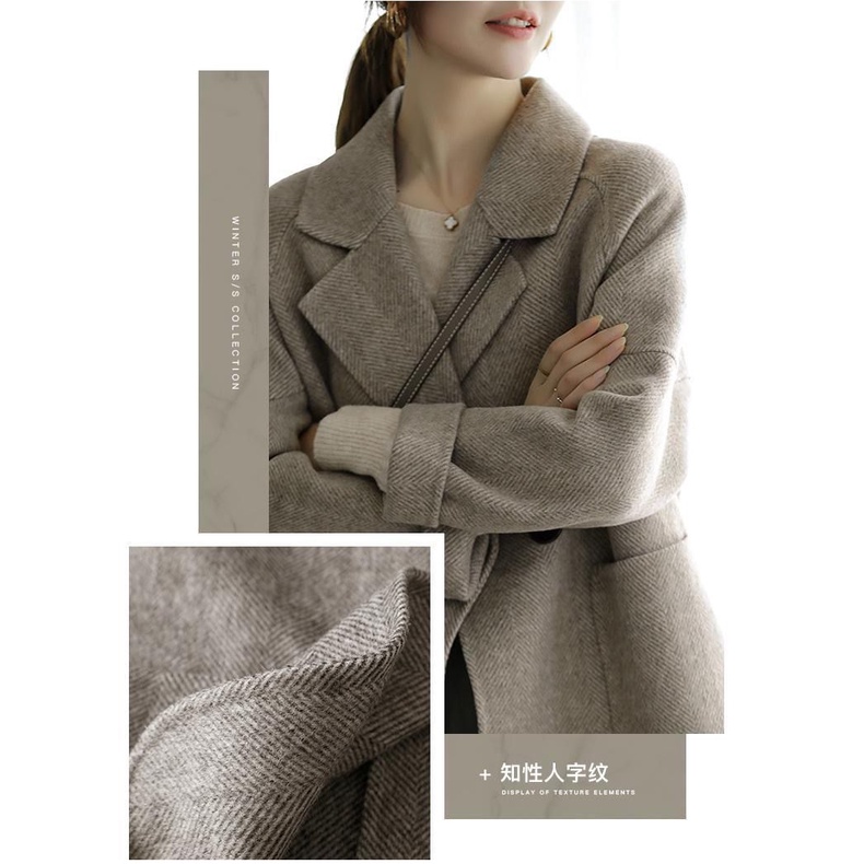 Korean tweed coat Women Clothes Retro long sleeve jacket tweed fabric ...