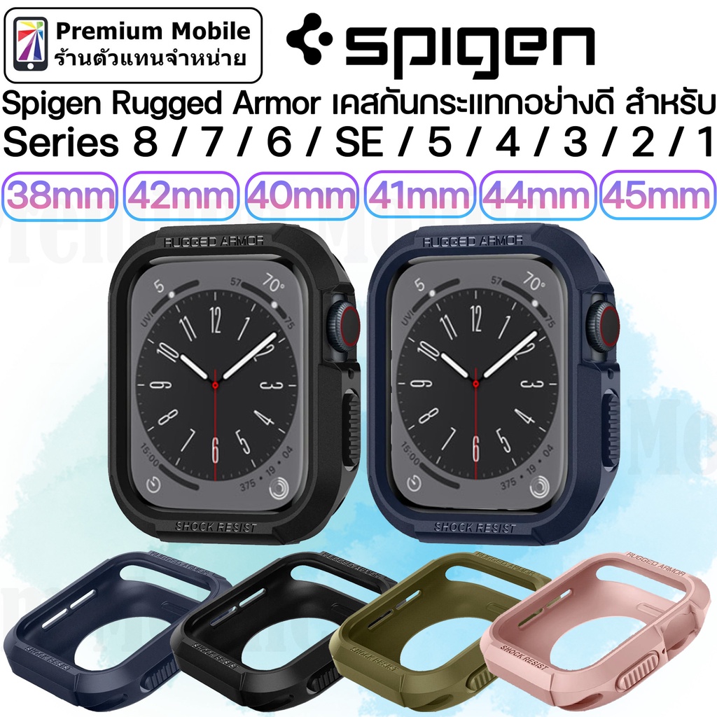 Spigen Rugged Armor Case สำหรับ Watch Series 876SE54321 45mm 44mm 41mm ...
