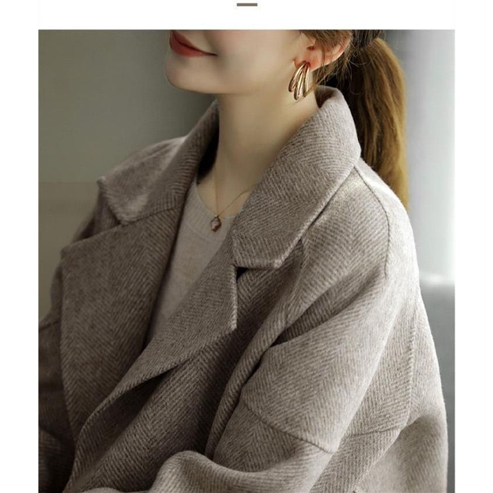 Korean tweed coat Women Clothes Retro long sleeve jacket tweed fabric ...