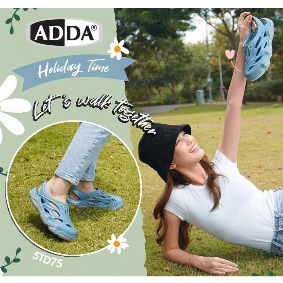 AD75.42 NEW ADDA WIND รองเท้าแตะ ลำลอง ผู้ชายญ แบบสวมหัวโต รัดส้น รุ่น ...