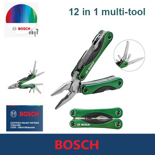 BOSCH 12 in 1 Multi Plier Stainless Steel Multitool Wire Stripper ...