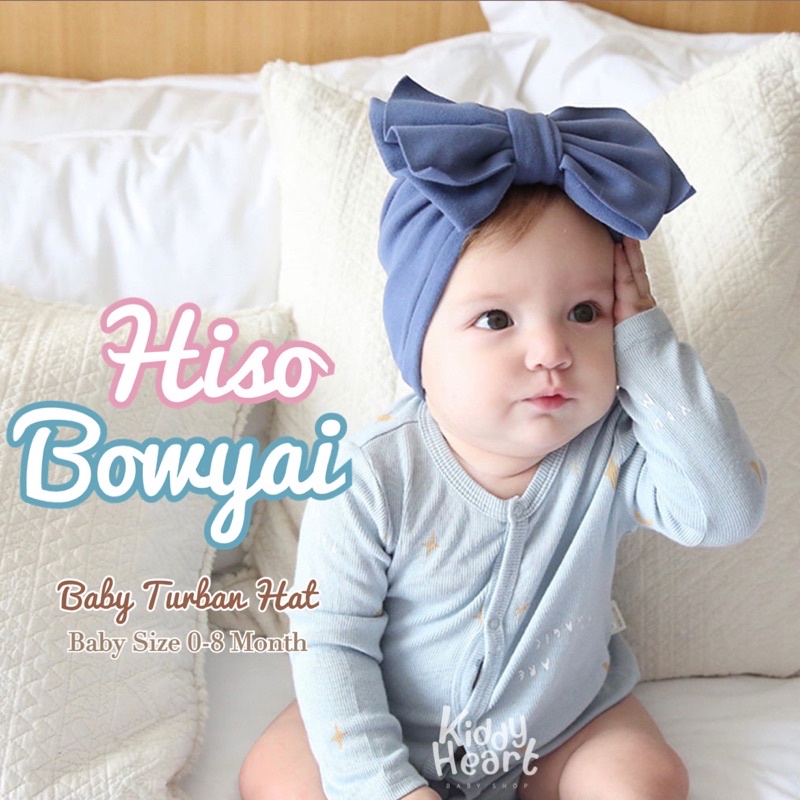 Kiddy Haetหมวกเด็กแรกเกิด รุ่นHiso Bowyai(ไฮโซโบว์ใหญ่) เหมาะสำหรับเด็กอ่อน0-6M - kiddyheart ...