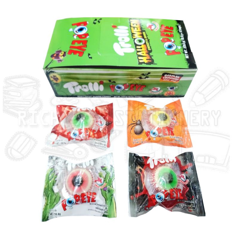 มาใหม่เยลลี่ลูกโลก Planet เยลลี่ลูกตา ฮาโลวีน ทรอลลี่ ป๊อปอาย Trolli ...
