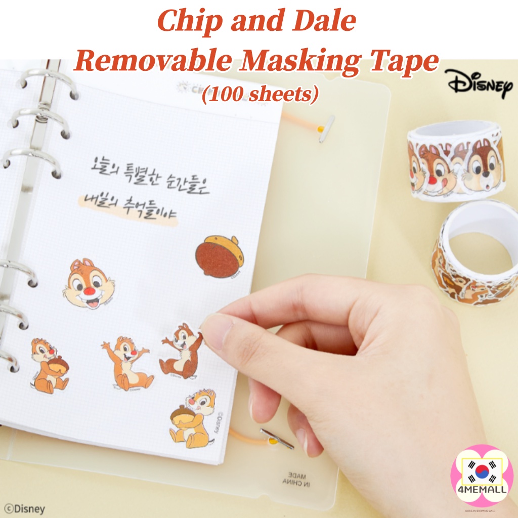 [Daiso Korea] Disney Chip and Dale Removable Masking Tape (100 sheets ...