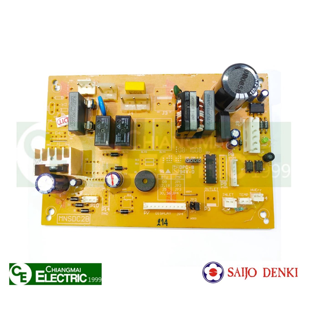 แผงวงจรแอร์ Saijo Denki แผงบอร์ดแอร์ซัยโจเดนกิ แผงบอร์ดคอยล์เย็น B214 ...
