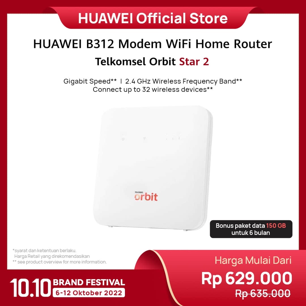 Huawei B312 โมเด็ม Wifi Home Router 4G Telcomsel Orbit Star 2 (ฟรี ...