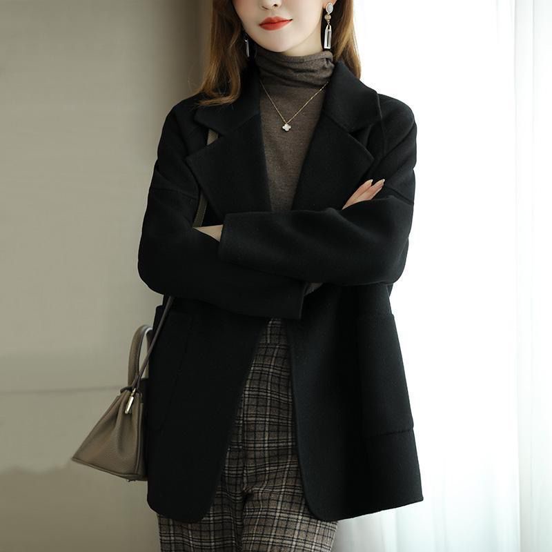 Korean tweed coat Women Clothes Retro long sleeve jacket tweed fabric ...