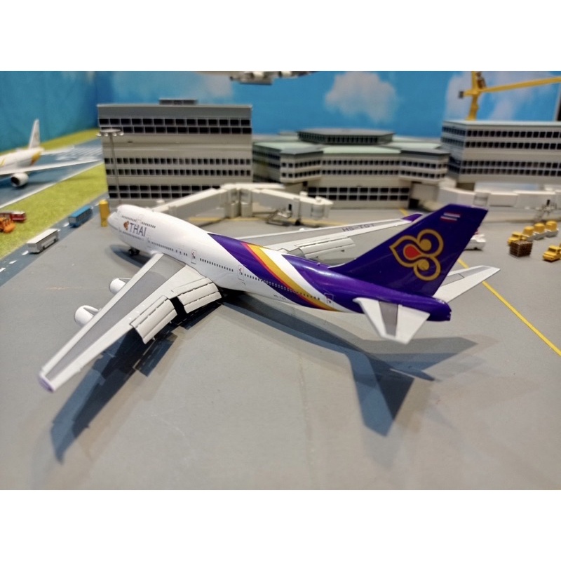 โมเดลเครื่องบิน LH4212A 1400 Thai Airways B747-400 Flap Down HS-TGT - toystudio - ThaiPick