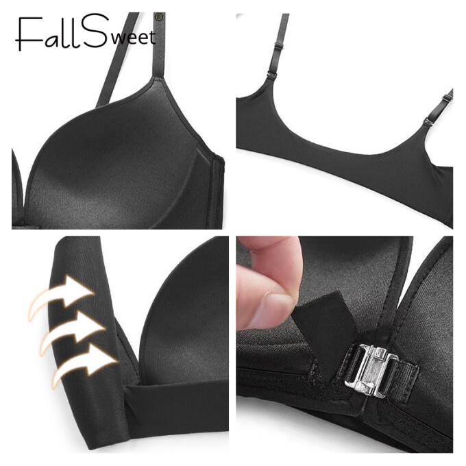 Fallsweet ชุดชั้นใน Backless Bra ตะขอหน้า บราดันทรง ไร้รอยต่อ ไร้รอยต่อ ปิดด้านหน้า เปิดหลัง ...