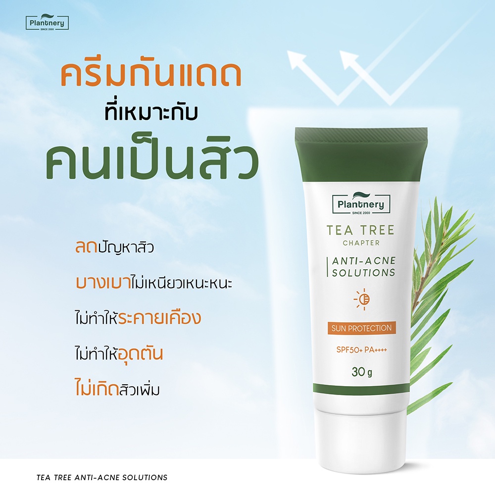 ครีมกันแดด Plantnery Tea Tree Sunscreen Acne Oil Control SPF 50 PA 30g ...
