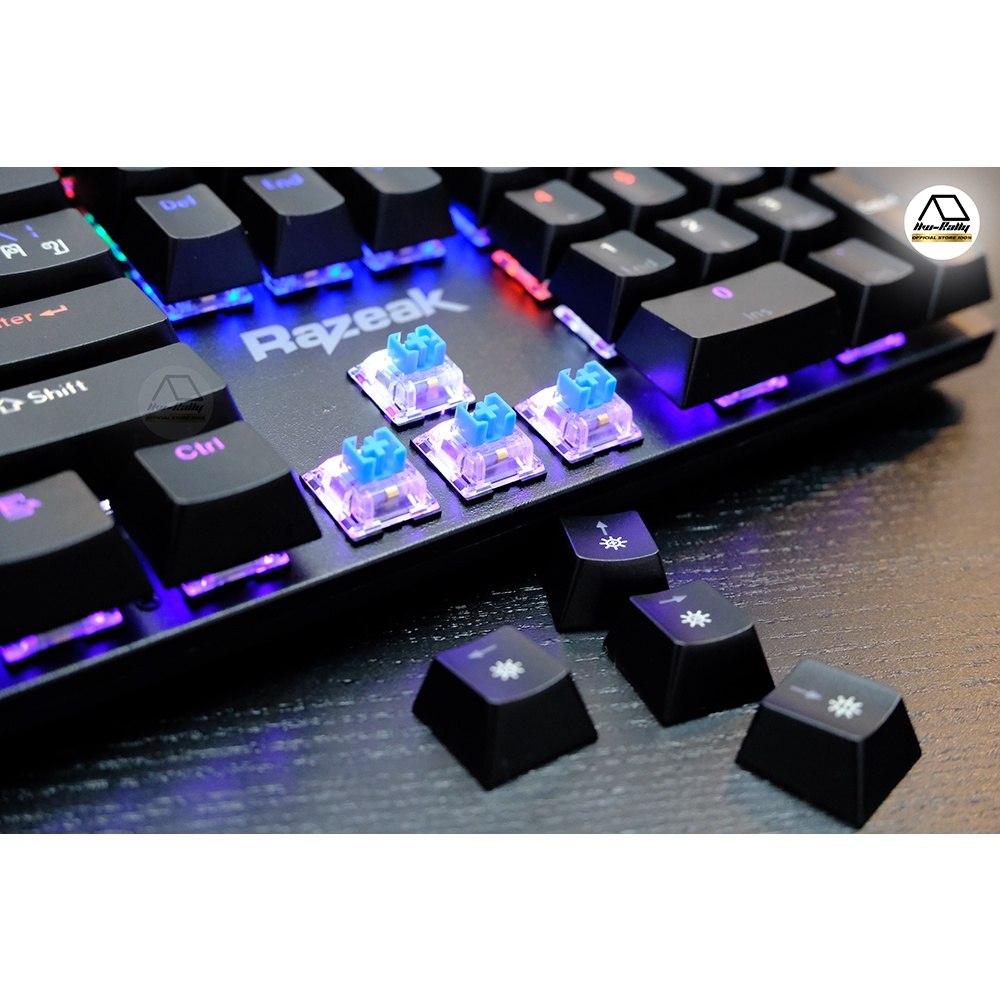 ใหม่ล่าสุดคีย์บอร์ดเล่นเกมส์ Razeak RK-X61 แมคคานิคอลบลูสวิตช์แท้ ...