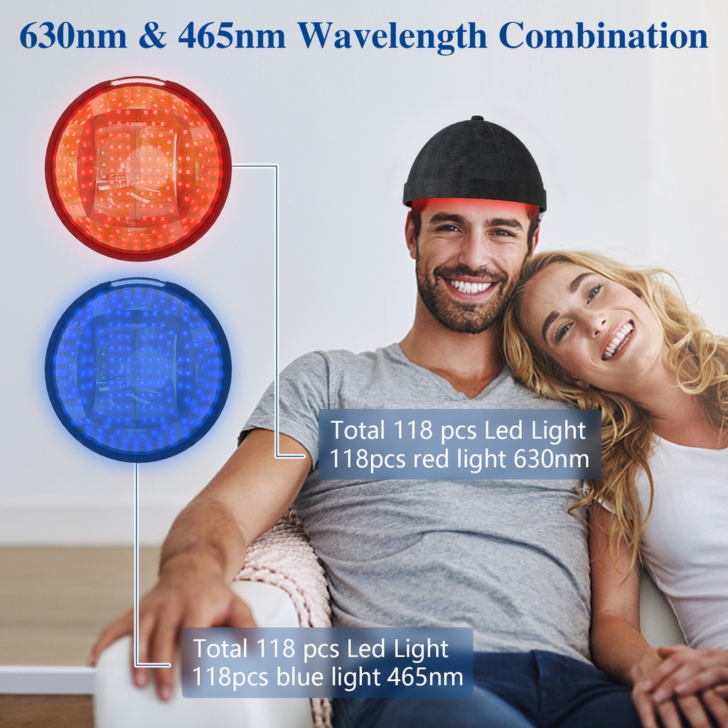 หมวกปลูกผม Electric Laser Hair Generator 118 Dense Lamp Hair Healthy ...