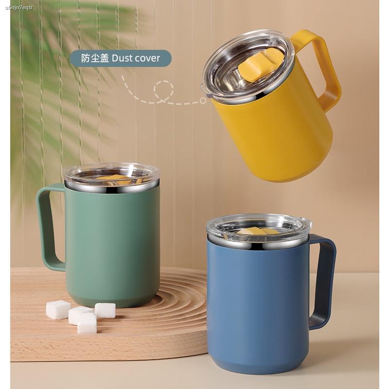 แก้วน้ำins Mug hand มีมือจับ insสีพลาสเทล450ml เก็บความเย็น ร้อนสีพื้นแบบหนา มีฝาไห้แก้วสแตนเลส ...
