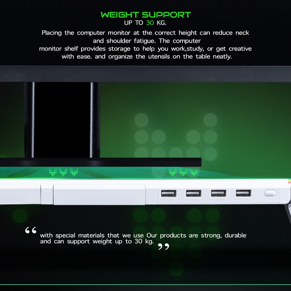 EGA TYPE MS1 แท่นวางจอมอนิเตอร์ RGB lighting มีให้เลือก 2 สี BlackWhite ...