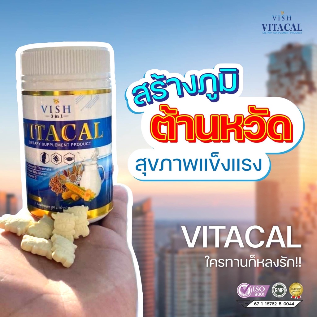 VITACAL นมเม็ดแคลเซียมสูง อาหารเสริม VISHPLUS 3in1 Multivitamins ...