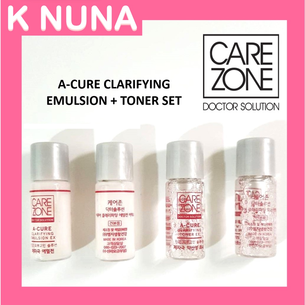 CAREZONE DOCTOR SOLUTION A-CURE CLALIFYING TONER 5ml + EMULSION 5ml Set ...