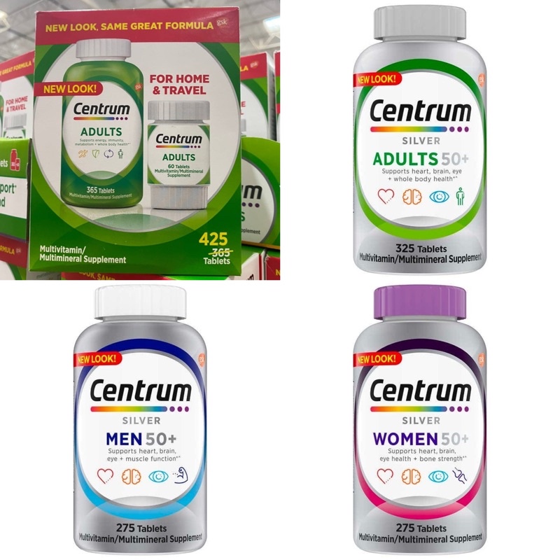 Centrum Adults Multivitamin Centrum Silver Women 50 Centrum Silver Men ...