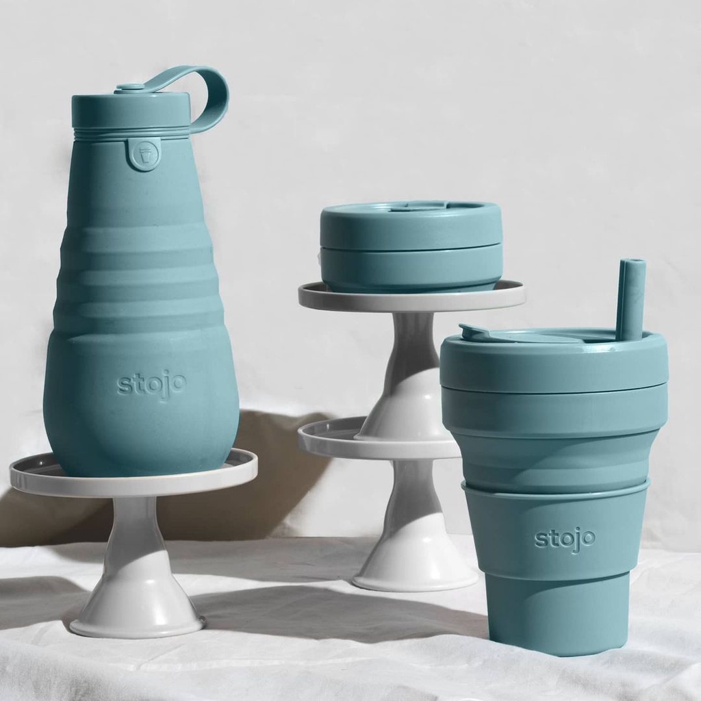 ส่งฟรี- Stojo Bottle 20oz Eucalyptus ของเเท้มี Serial no. จาก Stojo ...