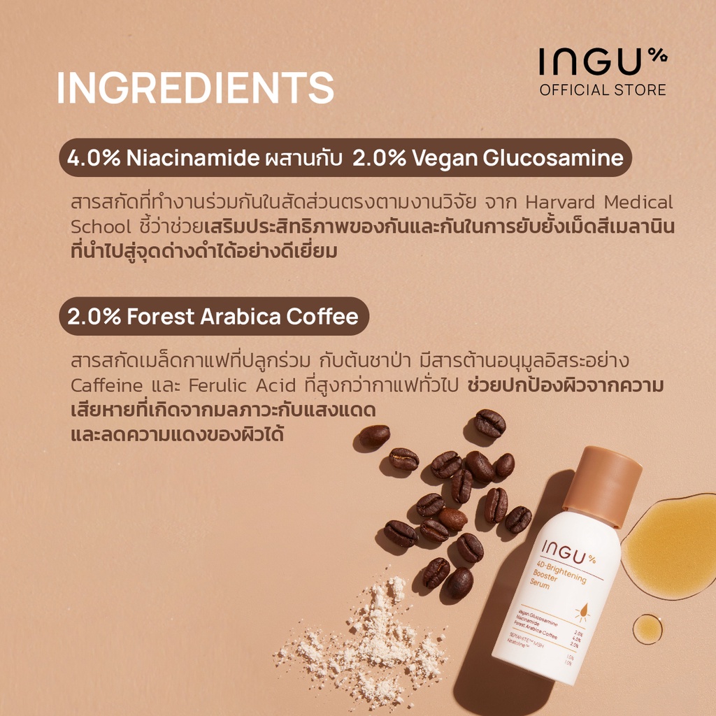 INGU 4D-Brightening Booster Serum อิงกุ โฟร์ดี-ไบรท์เทินนิ่ง บูสเตอร์ ...