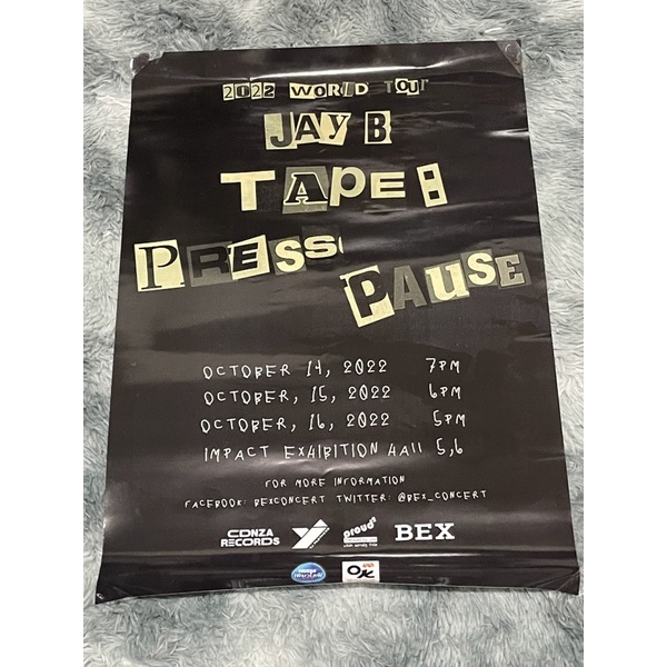 พร้อมส่ง!!! Poster 2022 World Tour JayB Tape Press Pause ในไทย | Shopee ...