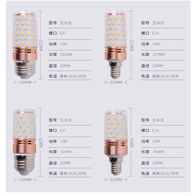 หลอดไฟ LED E12 e14 e27 b22 12W 16W 18w 24w ประหยัดพลังงาน แสงสีขาวอบอุ่น สามสี - purplelotus.th ...