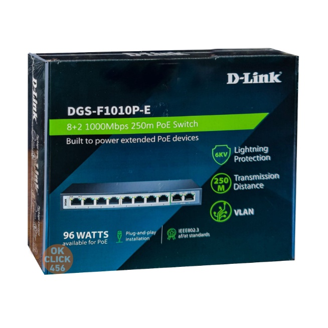 Gigabit Switching Hub 8 Port D-LINK DGS-F1010P-E (7'',8 POE,+2 Uplink ...