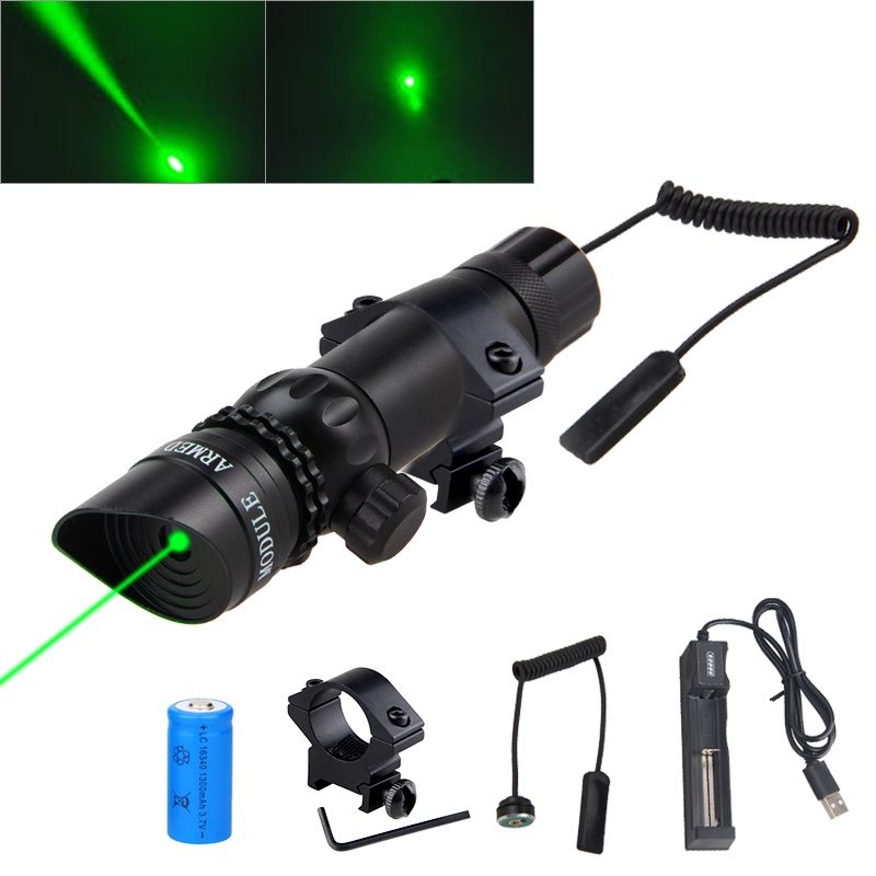 Powerful 532nm Green Laser Sight Red Hunting Emitter+20mm/11mm Ring ...