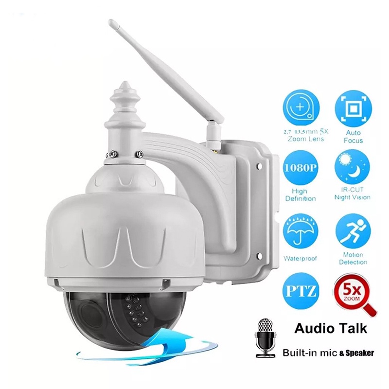 5X Optical Zoom 2.0MP IP Camera Wifi Outdoor IP66 Waterproof Motion ...