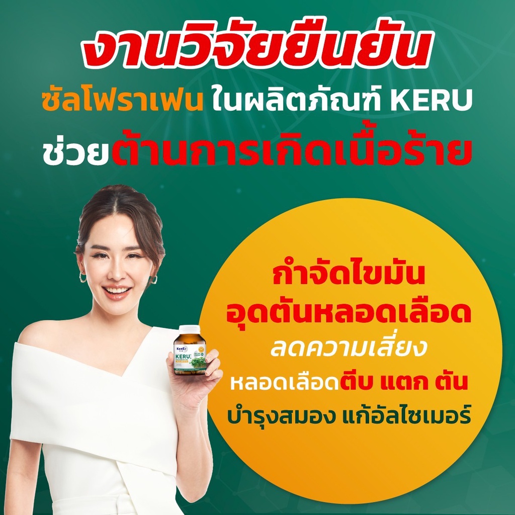 KERU เคอีรุ - ต้านเนื้อร้าย กำจัดไขมันอุดตันหลอดเลือด บำรุงเซลล์ประสาท แก้ปวดไมเกรน | Shopee ...