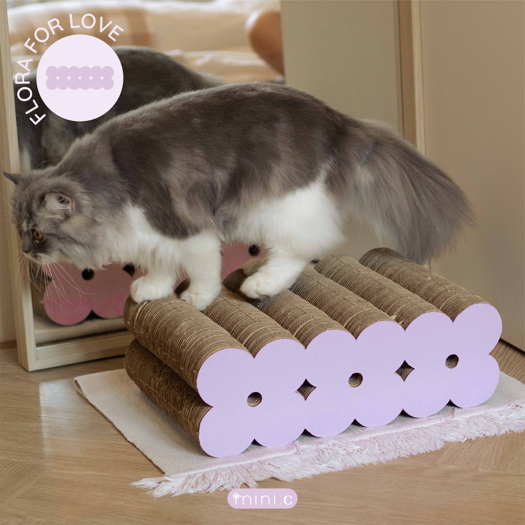 ที่ลับเล็บแมวฟลอร่า ทรงดอกไม้ สไตล์มินิมอล สีม่วง - FLORA cat scratcher ...