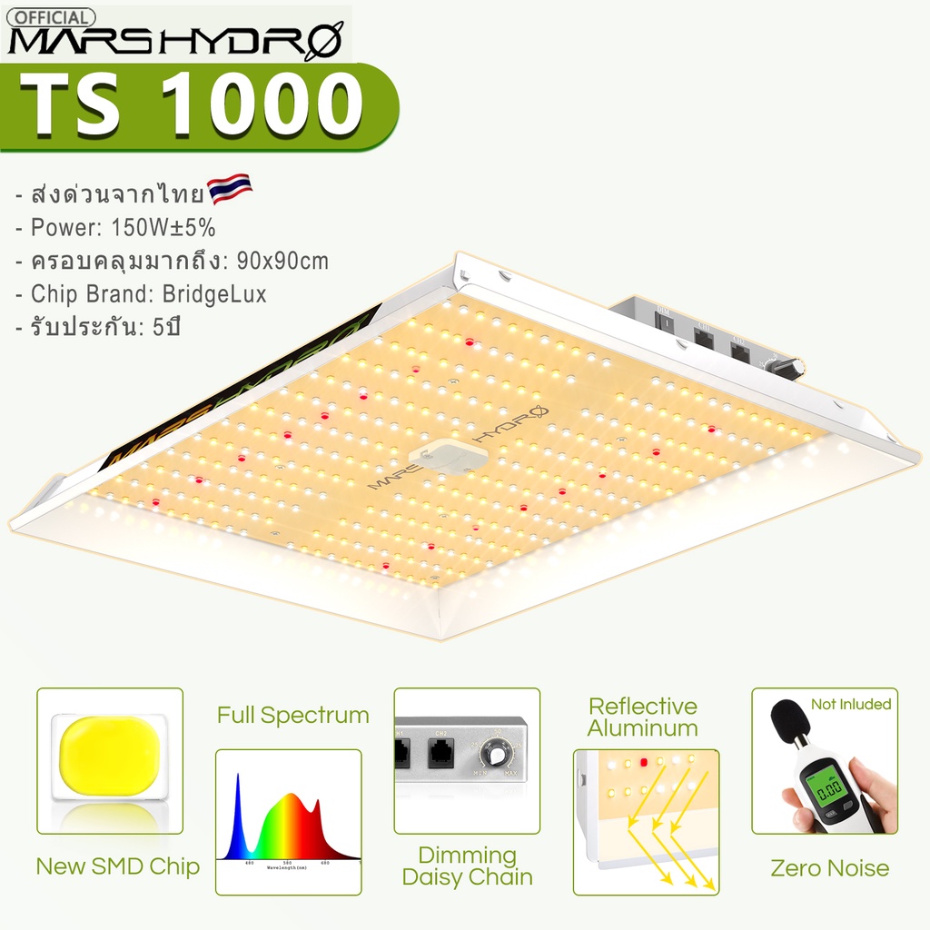 Hot Saleส่งฟรีMars Hydro TS 1000 ไฟปลูกต้นไม้ LED Full Spectrum ...