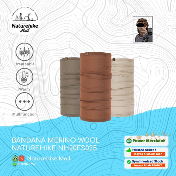 Bandana MERINO WOOL NATUREHIKE NH20FS025 SLAYER BUFF Mountain Mask ...
