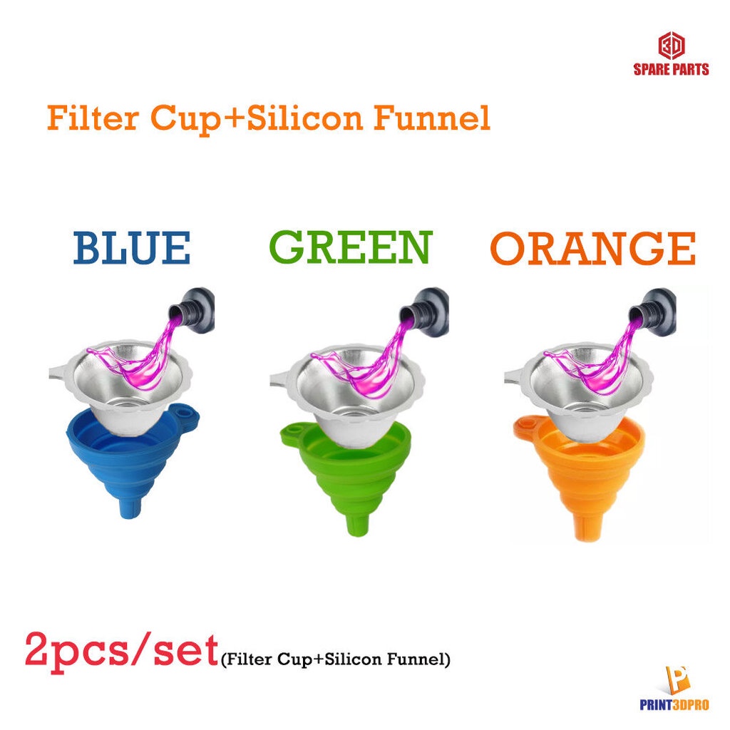 Resin Filter + Silicone Funnel Blue For 3D Printer resin Accessories ...
