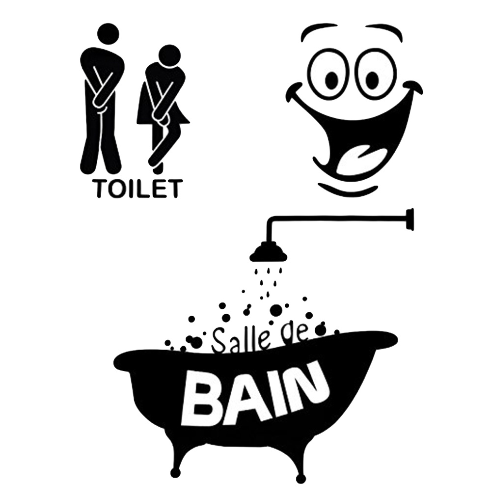 Toilet Decals Toilet Wall Decor Bathroom Stickers Washroom Stickers ...