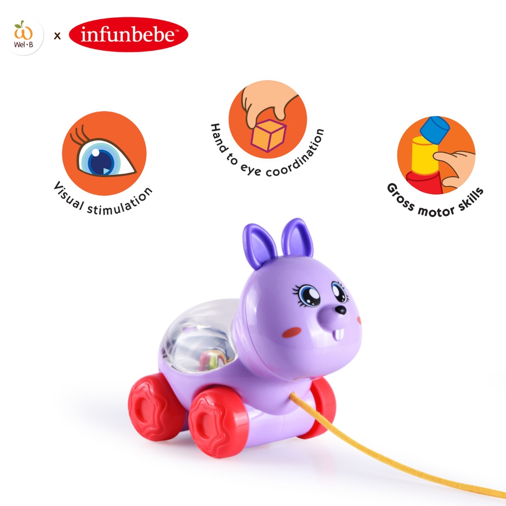 Wel-B x Infunbebe Pull Along Animal Rabbit (รถลากรูปกระต่าย) - ของเล่น ...