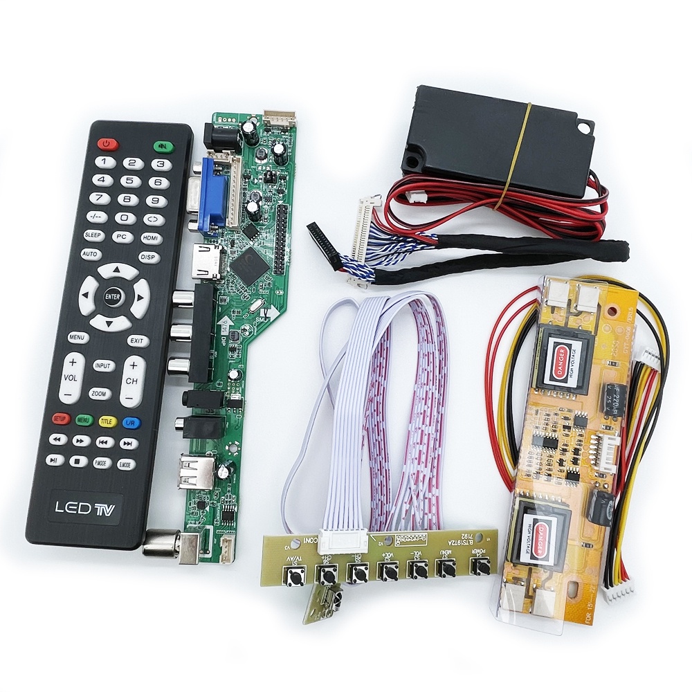 V53 universal lcd led tv controller driver board VGA HD-MI USB TV motherboard analog full kit ...