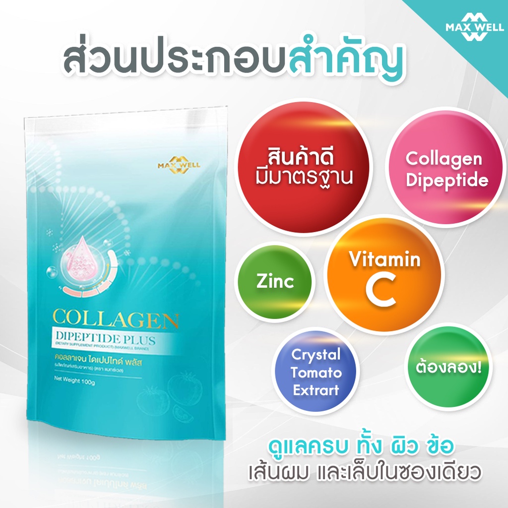 MAXWELL COLLAGEN DIPEPTIDE แมกซ์เวล คอลลาเจน ไดเปปไทด์ crystal tomato ...