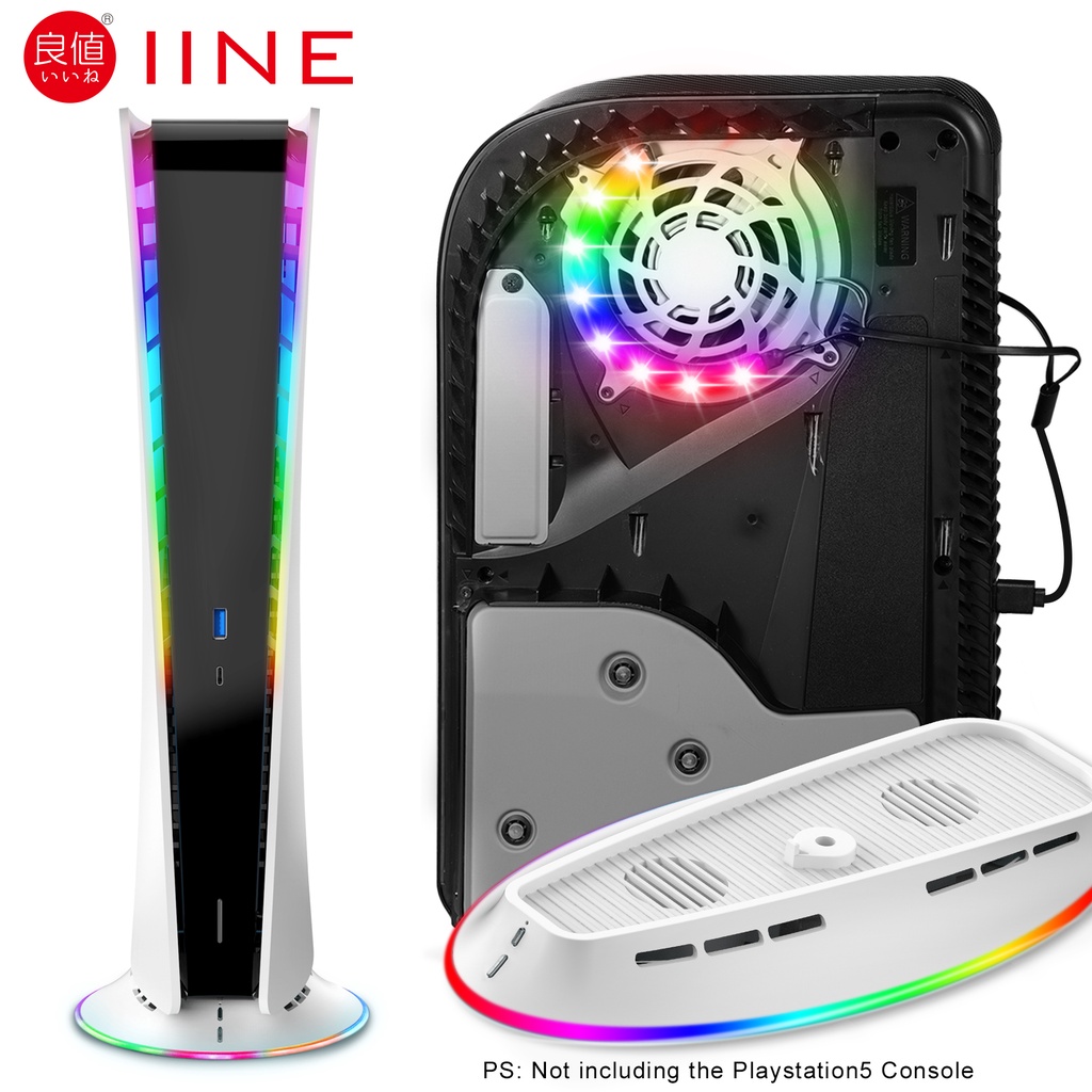 Iine ฐานพัดลมระบายความร้อน PS5 RGB PS5 พร้อมไฟ LED สําหรับ Playstation ...