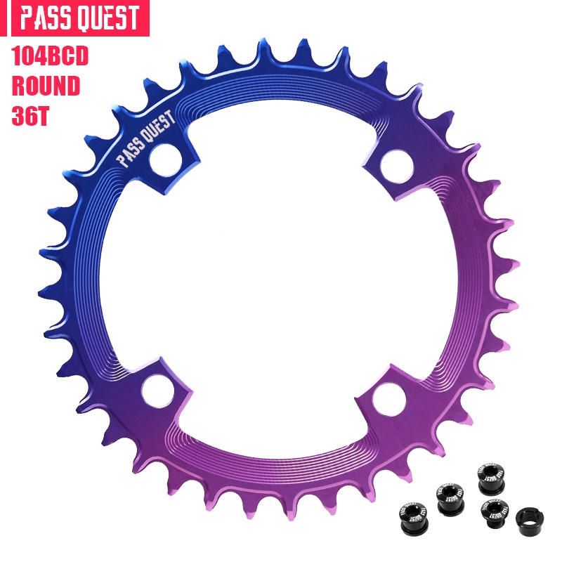Pass QUEST 104BCD จานหน้าจักรยาน อะลูมิเนียม 32T 34T 36T 38T 40T 42T ...