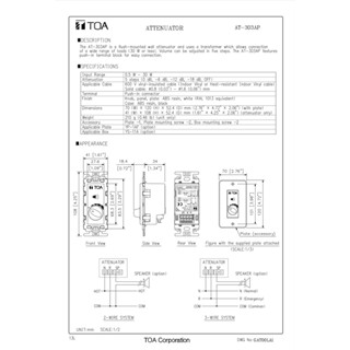 TOA AT-303AP Attenuator 30 watt, 5 step attenuation | Shopee Thailand